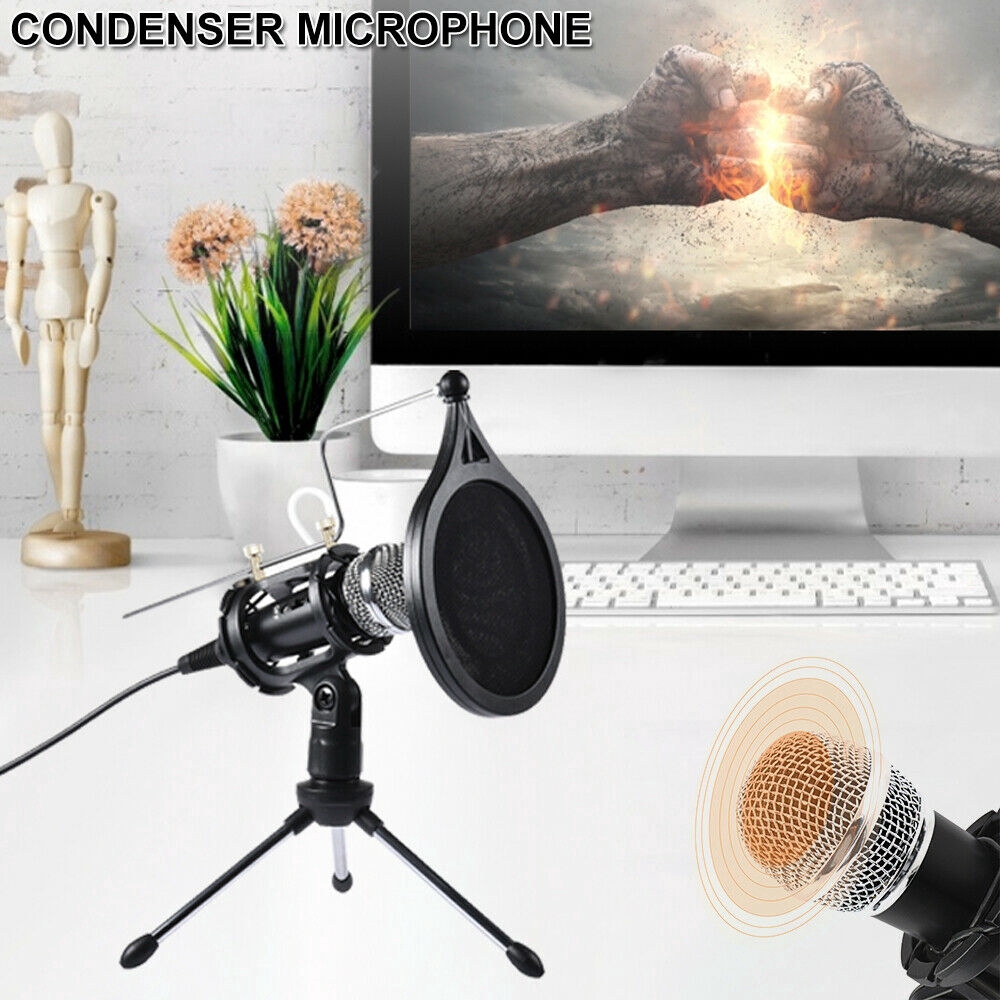 Professional Home Live Studio Condenser Microphone Vocal Recording Mic ...