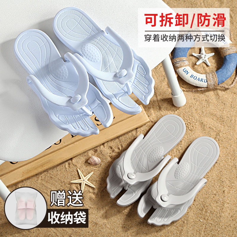 รองเท้าแตะแบบพับได้แบบพกพากันลื่นน้ำหนักเบาสำหรับว่ายน้ำชายหาดสำหรับ ...