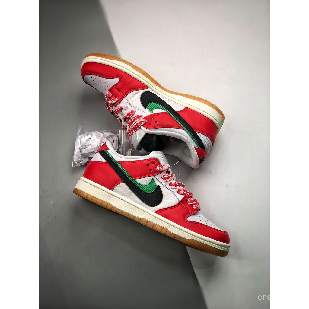 Nike Dunk SB low Habibi แบรนด์ร่วมของ Chicago Double Hook สีขาวสีแดง ...