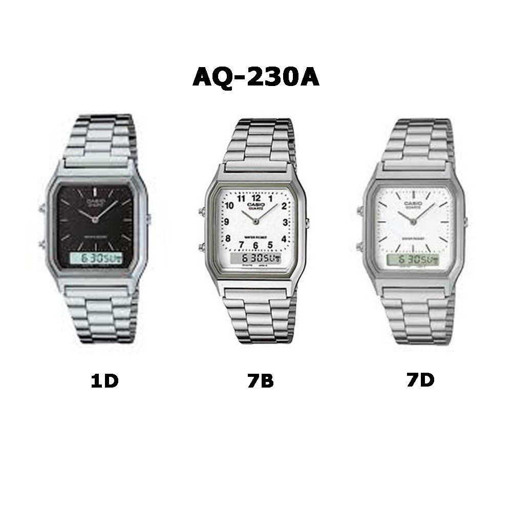 CASIO ของแท้ รุ่น AQ-230A AQ-230GA AQ-230GG นาฬิกาชายและหญิง 2 ระบบ ...