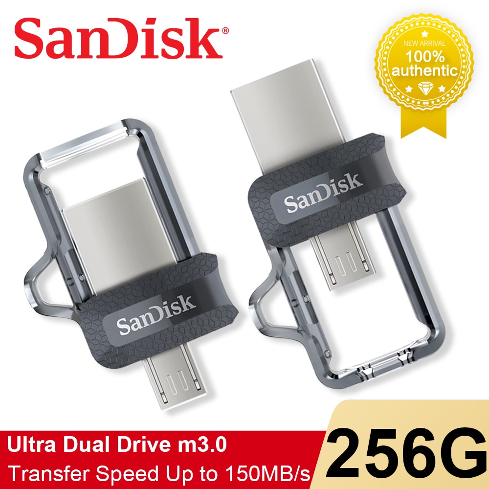 SanDisk OTG USB Flash Drive 256GB USB 3.0 Dual Mini Pen Drives 128GB ...