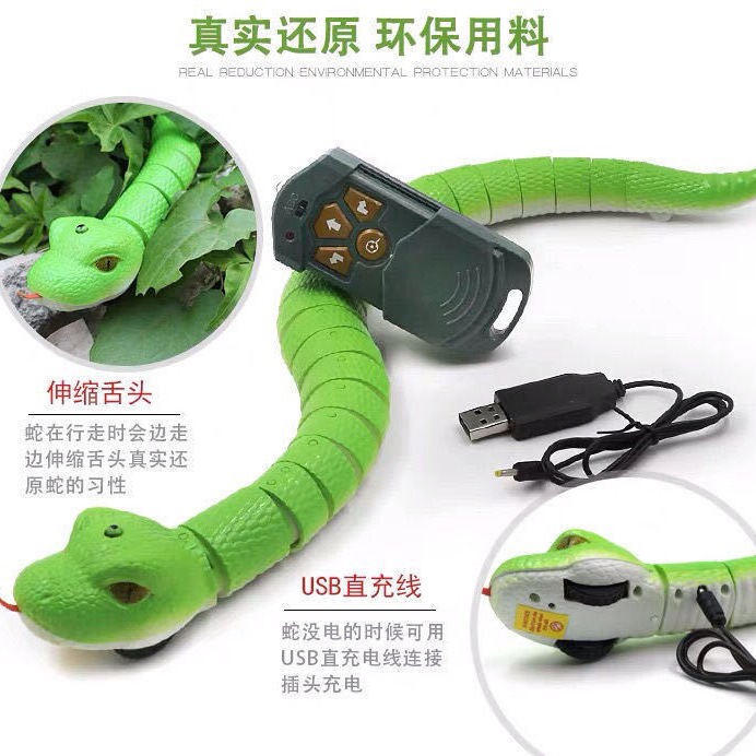 Remote Control Toy Anti-Real Snake Rechargeable Electric Trick ...