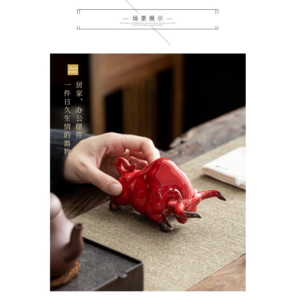 Purple Clay OX Tea Pets Yingxing purple sand Cow Statues Tea ...