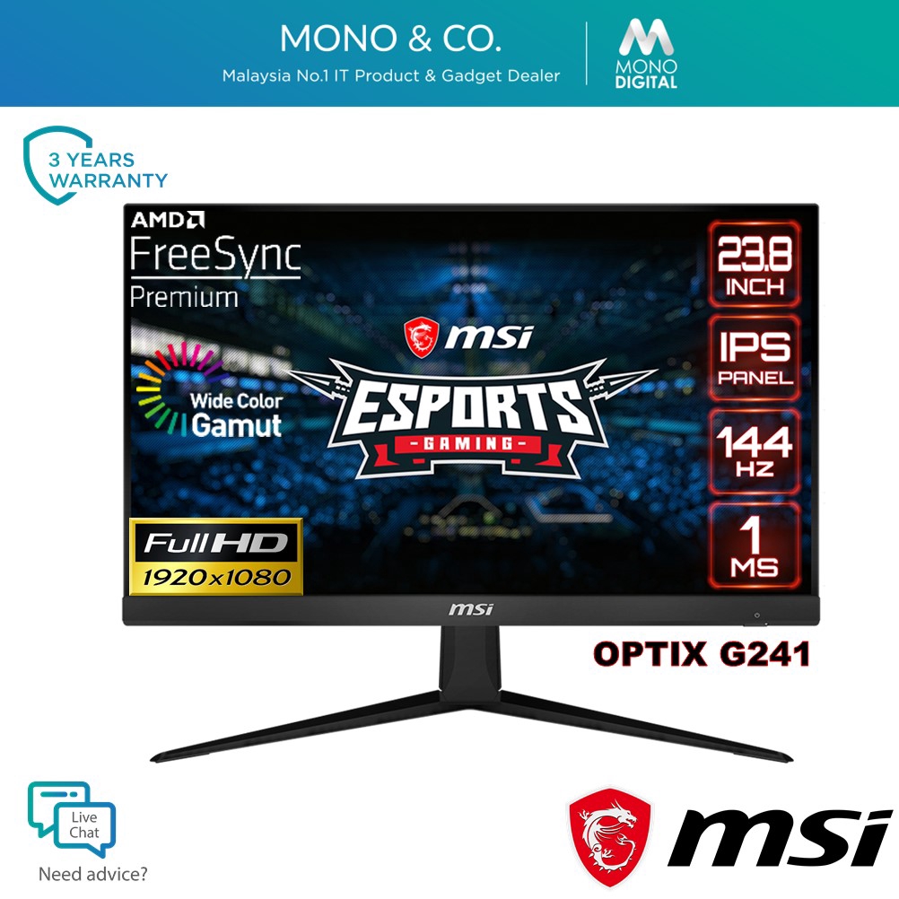 MSI Optix G241/G271 Gaming Monitor with FULL HD (24"/27"/1920x1080 ...
