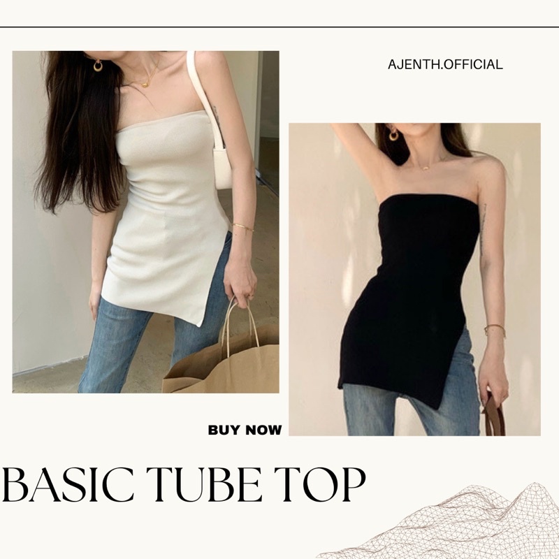 BASIC TUBE TOP เกาะอกไหมพรมผ้านิ่ม | Shopee Thailand
