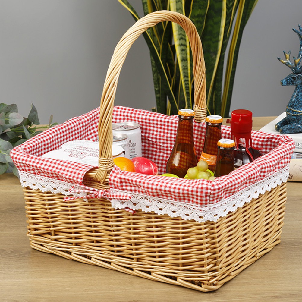 [ Free Shipping ] Outdoor Picnic Basket Practical Pastoral Style Basket ...
