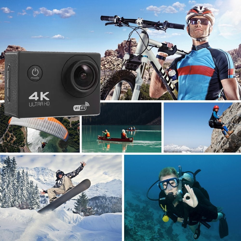 Outdoor Pocket Mini Action Camera Ultra HD 4K 30M Underwater Waterproof ...