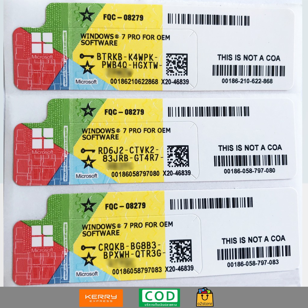 Windows 7 Pro 32/64bit OEM Key(2PC) - s_ittisak - ThaiPick