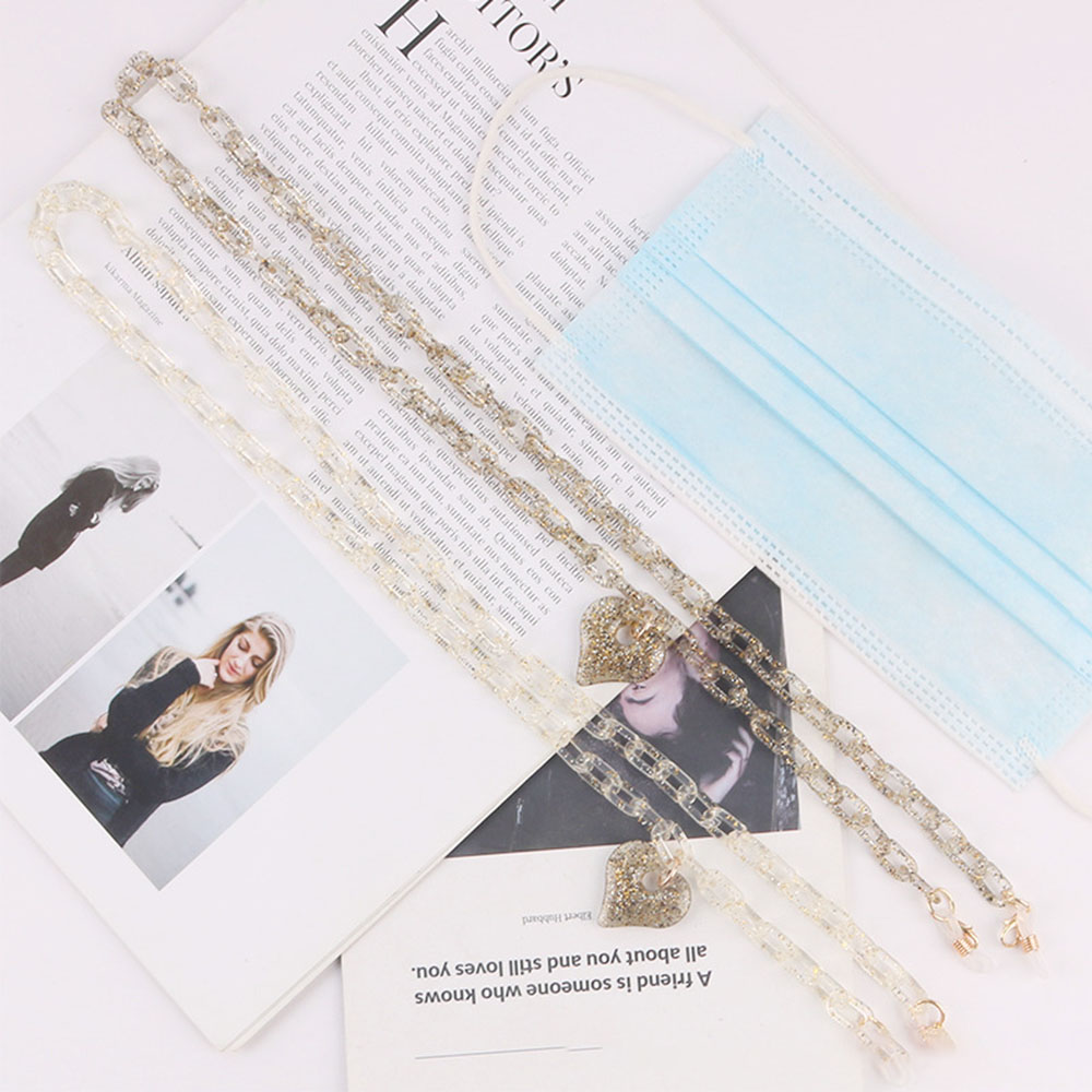 68cm Women Girl Gold Sequin Double Buckle Hanging Neck Rope Acrylic ...