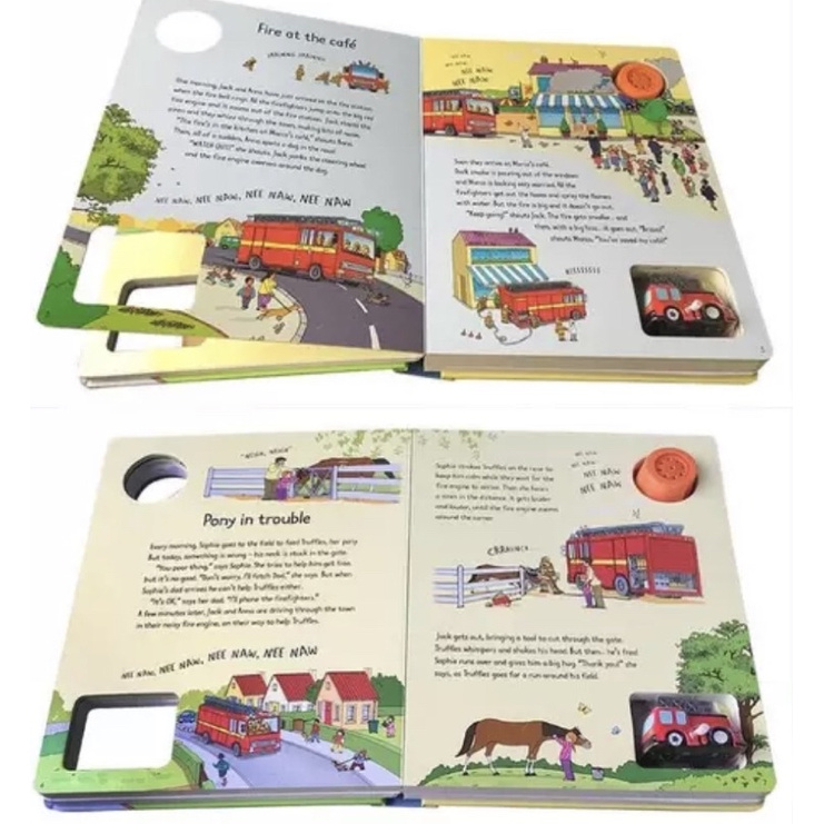 หนังสือ Usborne Noisy Wind-Up Fire Engine+รถดับเพลิงไขลาน (RNE) - happy ...