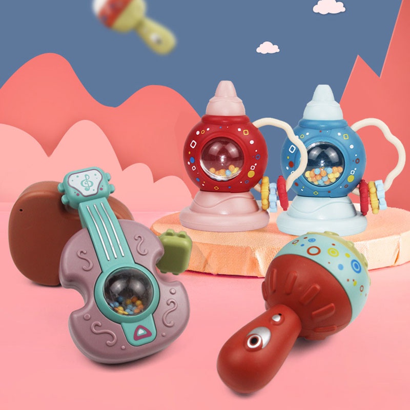 Baby Rattles Toy Soft Rubber Baby Hand Bell Rattles Fitness Grasping ...