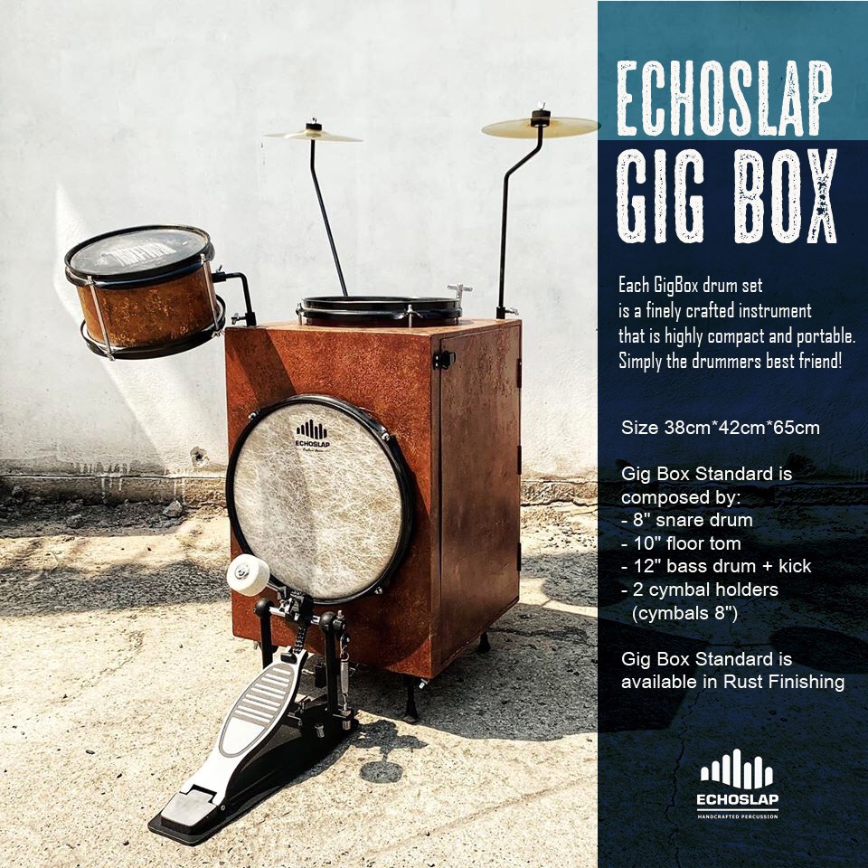 คาฮองรุ่นใหม่(ครบชุดรวมฉาบ+กระเดื่อง) ECHOSLAP GIG BOX Cajon Gig Box เพ ...
