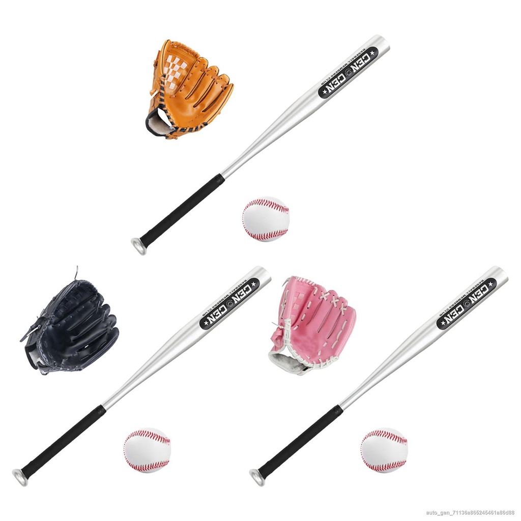 Baseball Bat Set with Baseball Glove and Ball Kids Teenager Game for ...