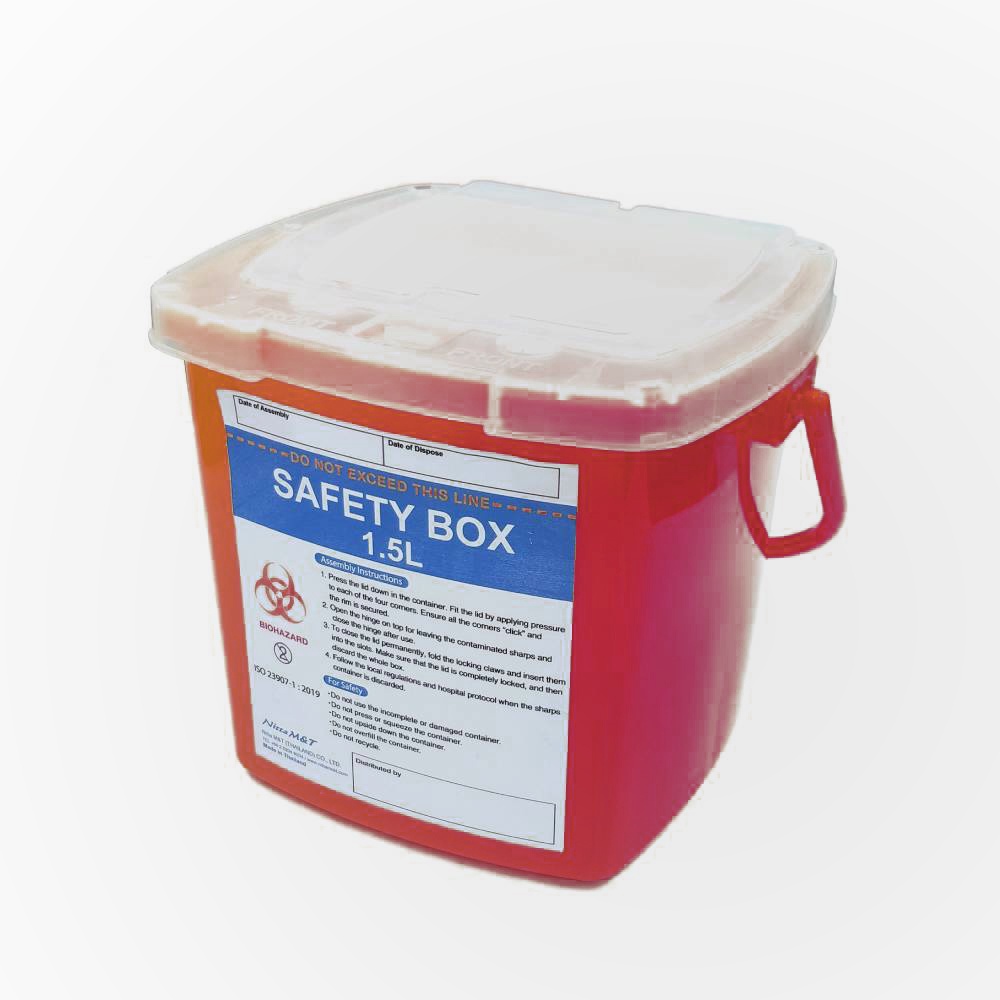 กล่องทิ้งเข็ม Medical Waste Disposal Container 1.5L Sharps Container ...