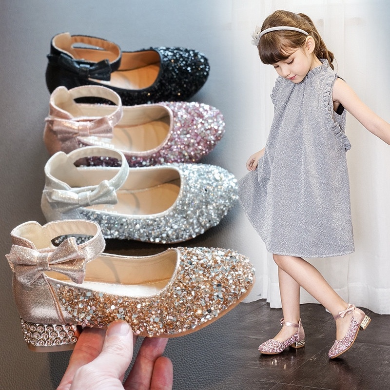 w2021New Children Leather Shoes Kids Rhinestone Princess Shoes For ...