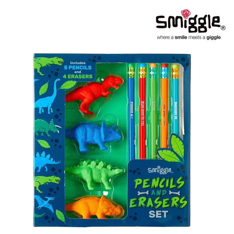 smiggle สมิกเกอร์ pencil writing set เซ็ทดินสอไม้ ยางลบ จ่ายปลายทางได้ ...