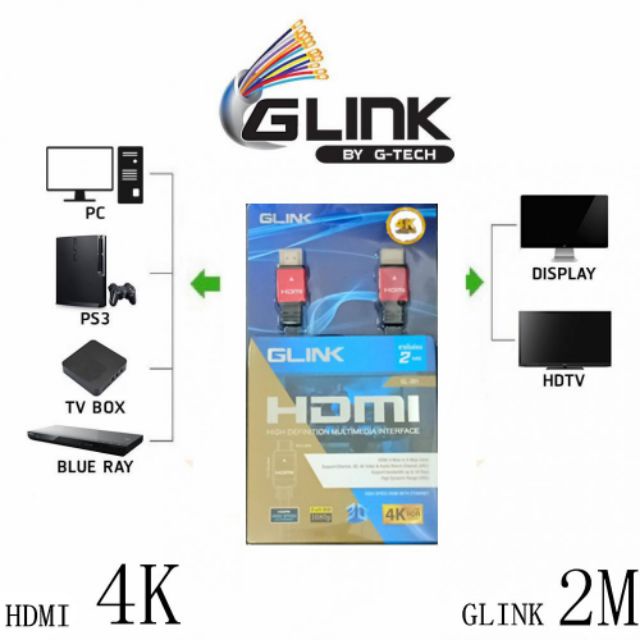 HDMI GLINK 4K ULTRA HD รุ่น GL-301 2เมตร ของแท้♣ - bk1xlkabuv - ThaiPick