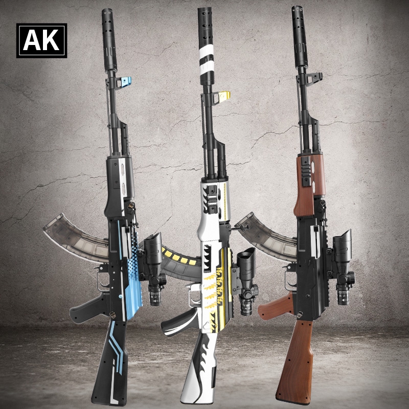 เด็กปืนของเล่นเด็ก AKM ของเด็กกินปืนฉีดน้ำไก่ Aka AK47 มือในหนึ่งเดียว ...