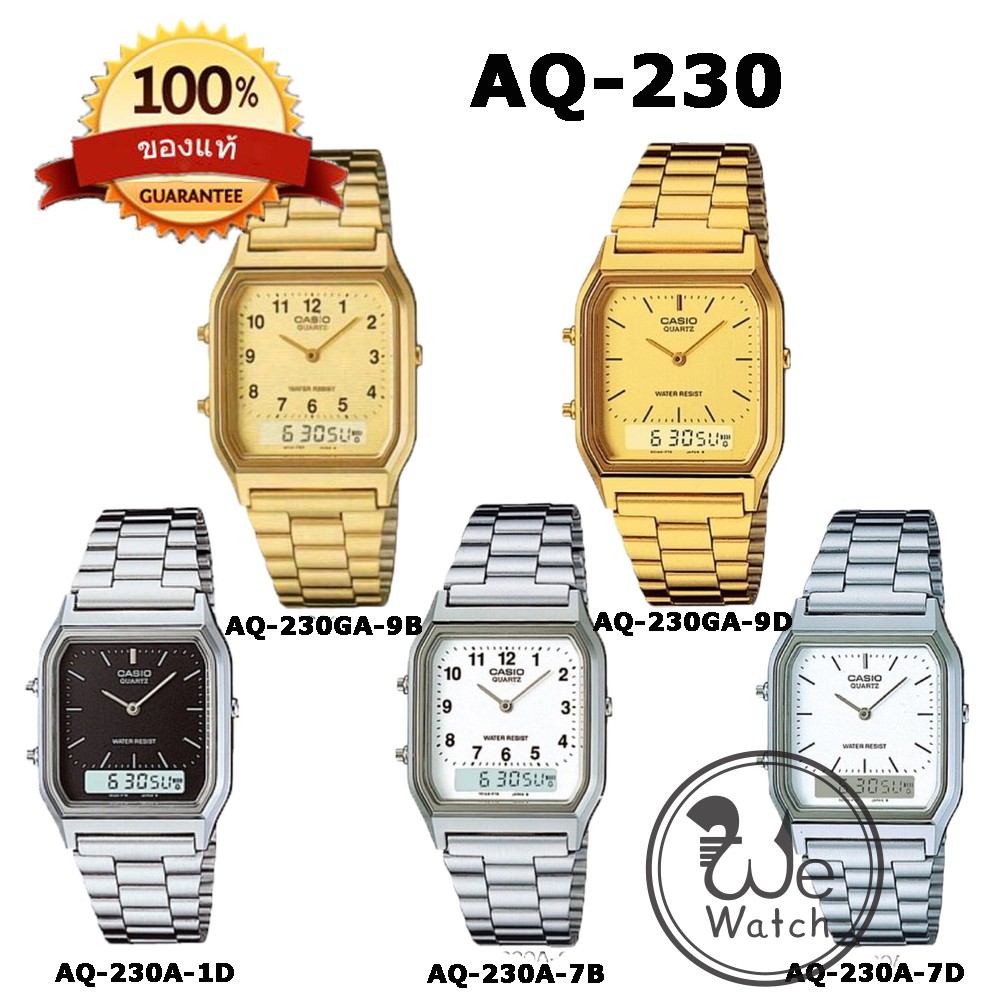 CASIO ของแท้ รุ่น AQ-230A AQ-230GA AQ-230GG นาฬิกาชายและหญิง 2 ระบบ ...