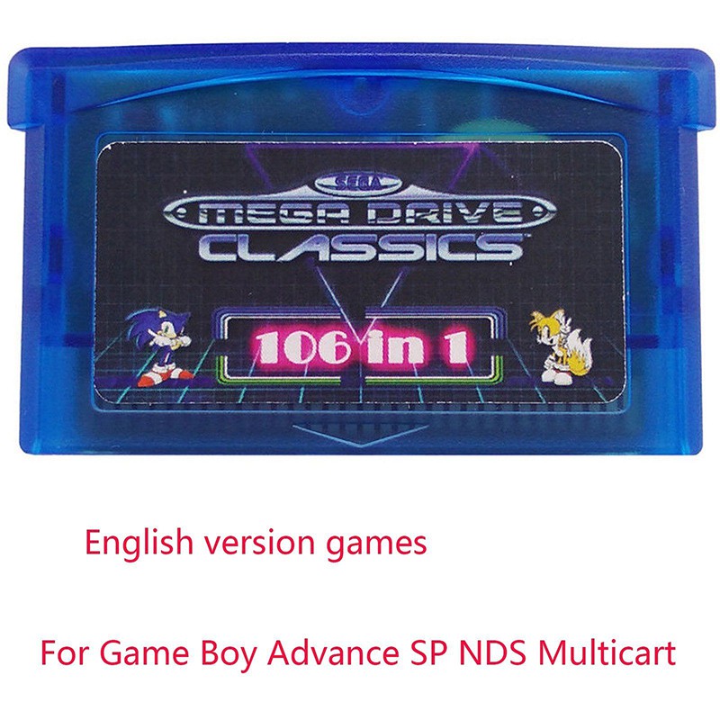 106 in 1 Game Card Cartridge GBA Multicart Games for GameBoy Advance ...