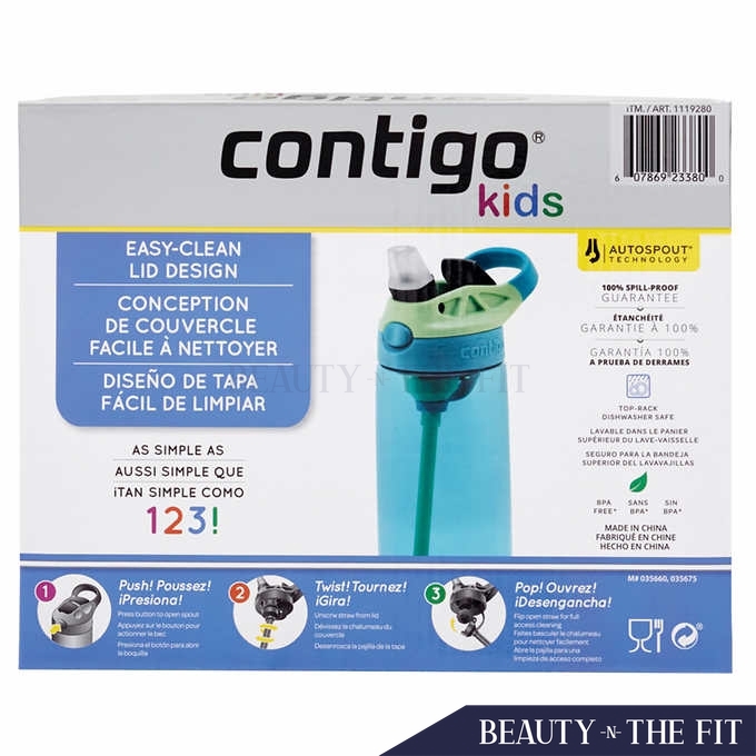 Contigo Kids Autospout Water Bottles 3-pack 414ml each - Purple Aqua ...