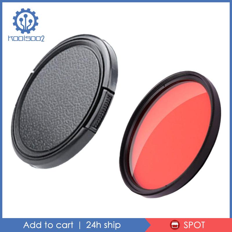 58mm Red Lens Filter Lens Cover Parts Round for Underwater Photograph ...
