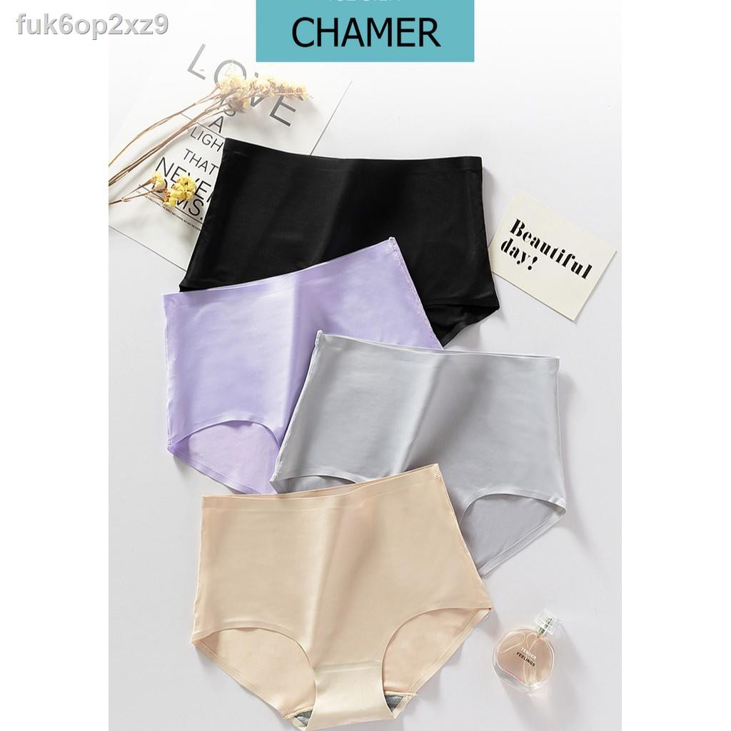 CHAMER SHOPกางเกงในไร้ขอบเอวสูง ผ้าไหมน้ำแข็ง บางเบานิ่มลื่น ถูกที่สุด ...