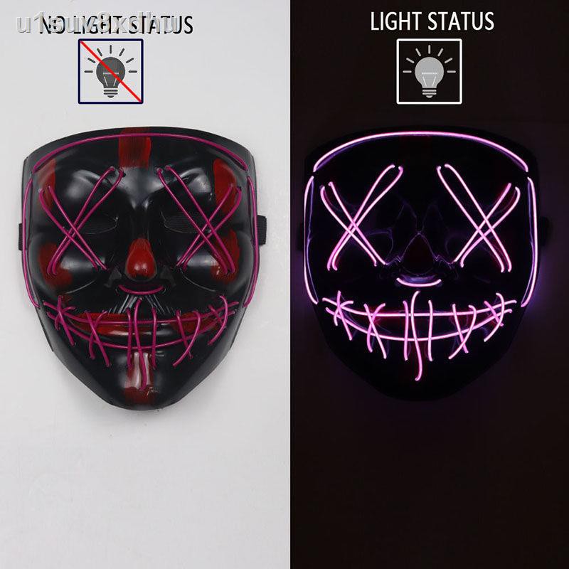 แฟชั่น????♚ Halloween Horror V-Vendor Squad LED Luminous Mask Tik Tok ...