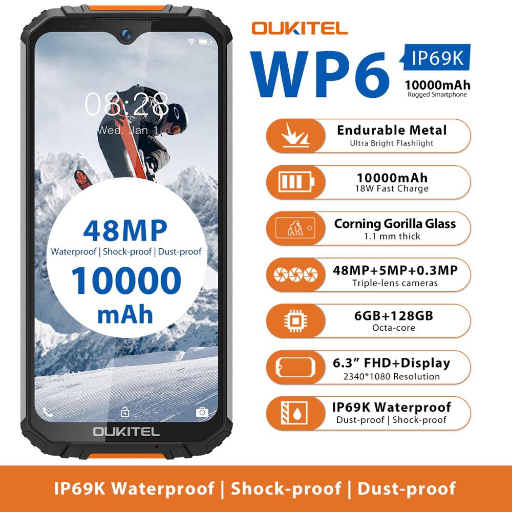 Ip68 OUKITEL WP6 9V 2A 10000 มิลลิแอมป์ชั่วโมงแบตเตอรี่ 6 กิกะไบต์ 128 ...
