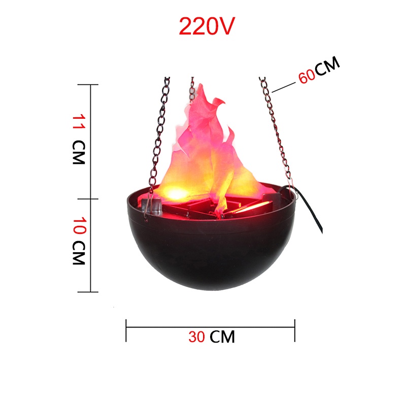 3D Artificial Flame Lamp Fake Fire for Halloween Christmas New Year ...