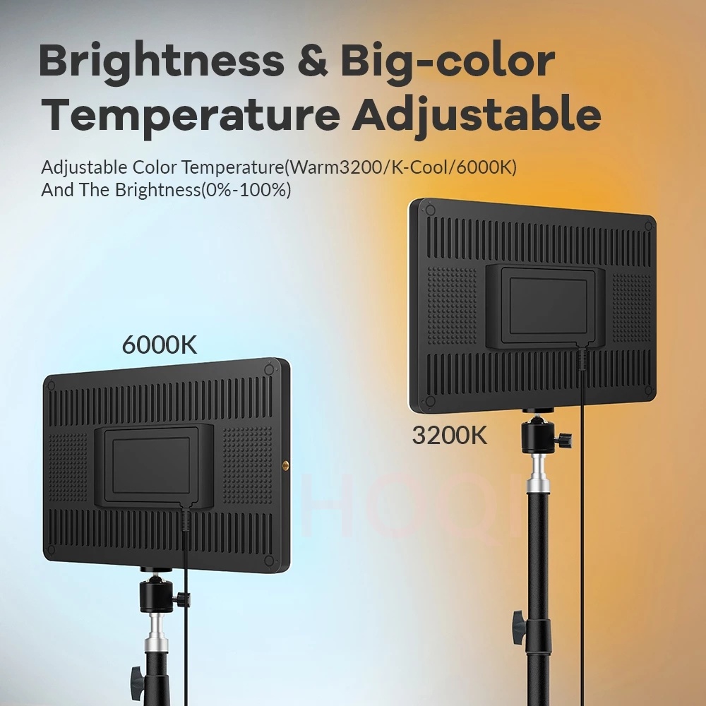 แผงไฟถ่ายภาพวิดีโอเติมแสง LED 3200k-6000k พร้อมขาตั้งขาตั้งกล้องแขนยาว ...