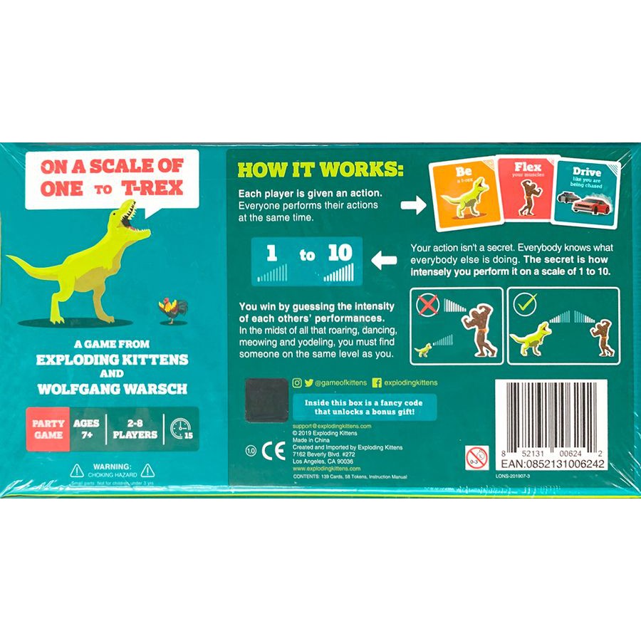 On a Scale of One to T-Rex Board Game แถมซองใส่การ์ด SP 79 Po 60 ...