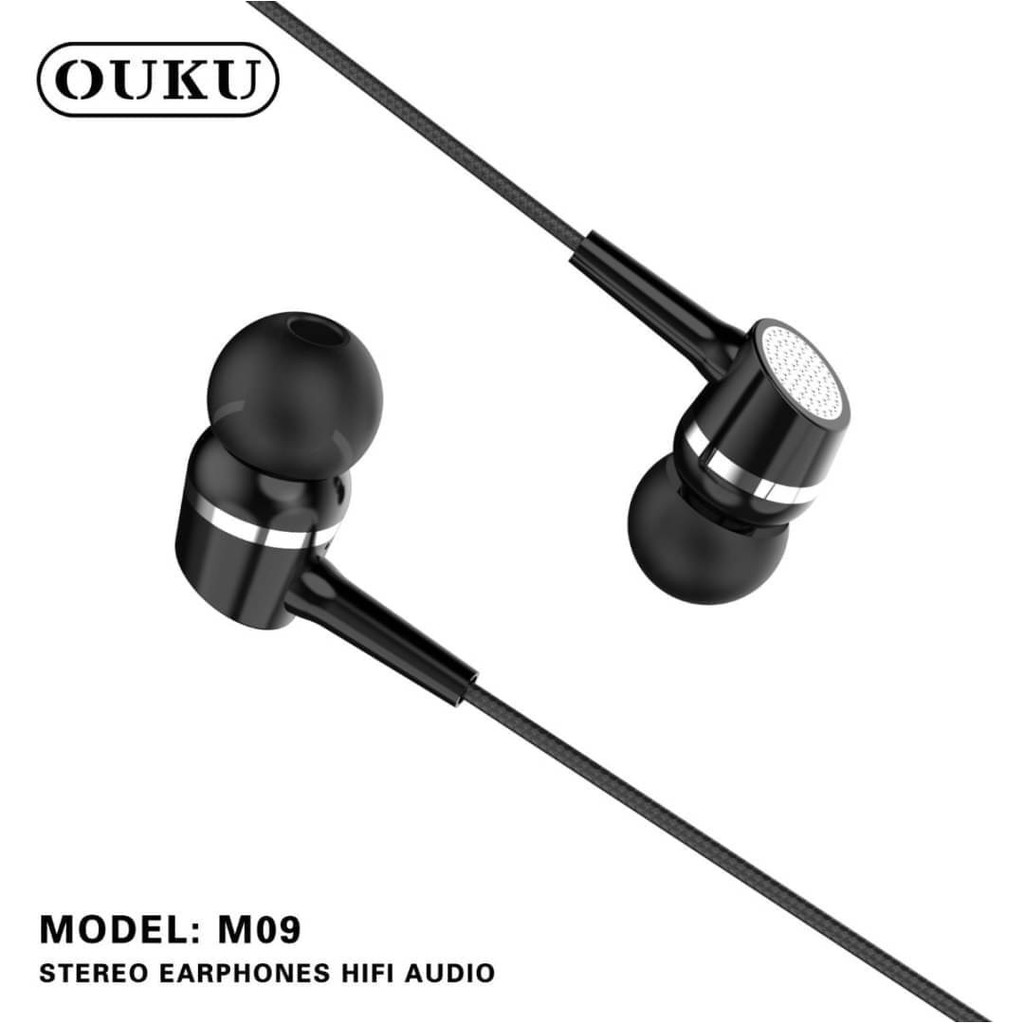 หูฟัง หูฟังแบบสาย หูฟังมีไมค์ หูฟังทรง inear OUKU รุ่น M09 หูฟังราคาถูก คุณภาพสูง ทนมาก ส่งไว ...