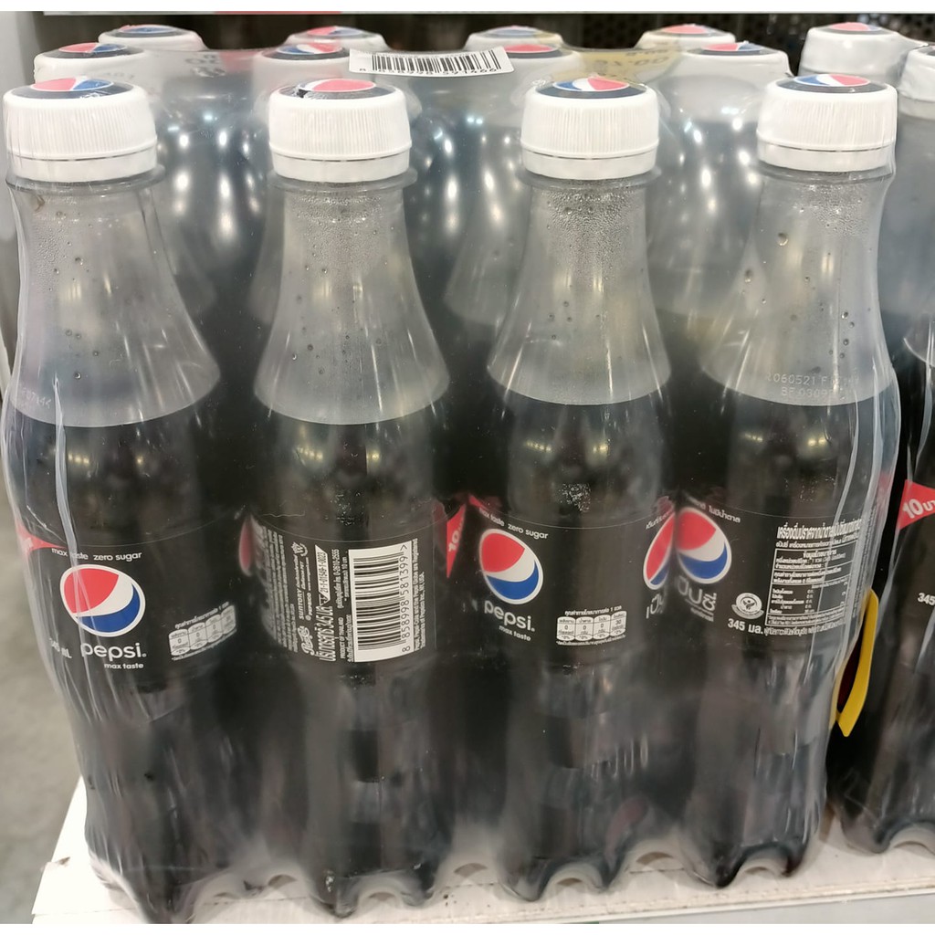 PEPSI เป๊ปซี่ ไม่มีน้ำตาล ขนาด 345ml ยกแพ็ค 12ขวด เครื่องดื่มน้ำอัดลม ...