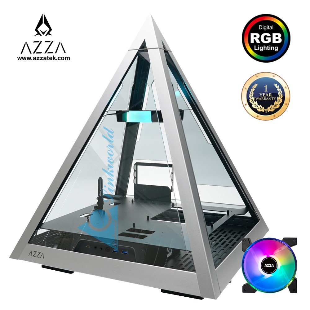 AZZA Innovative Tempered Glass ARGB Pyramid 804L – Aluminum | Shopee ...