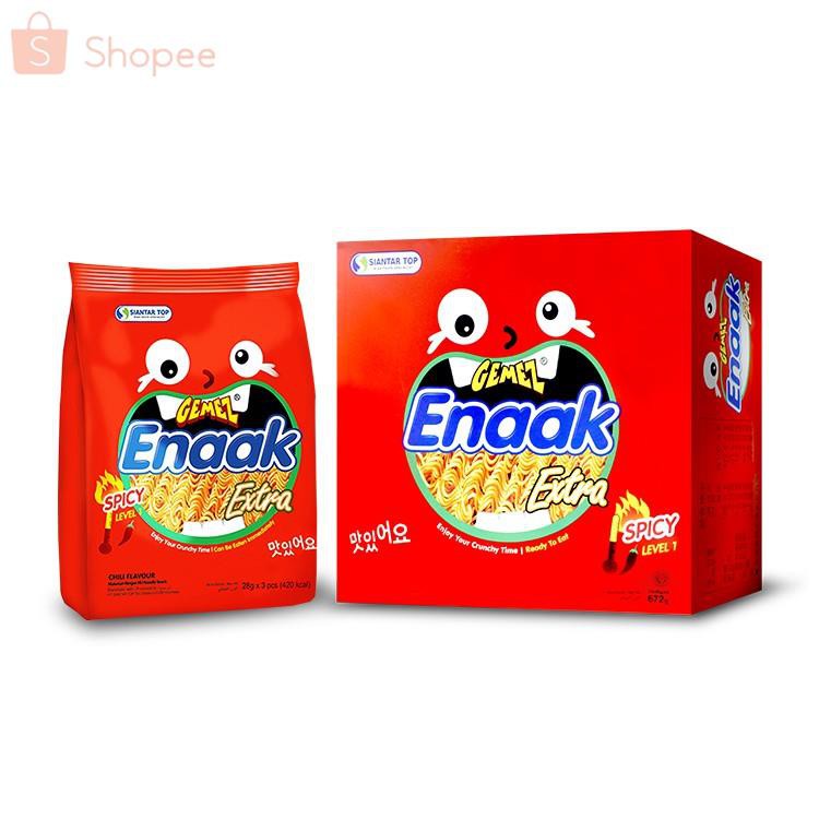 Enaak เอ็นนาค นู้ดเดิ้ล สแนค รสเผ็ดระดับ 1 ( ยกกล่อง 8 ห่อ )ซื้อด้วย ...