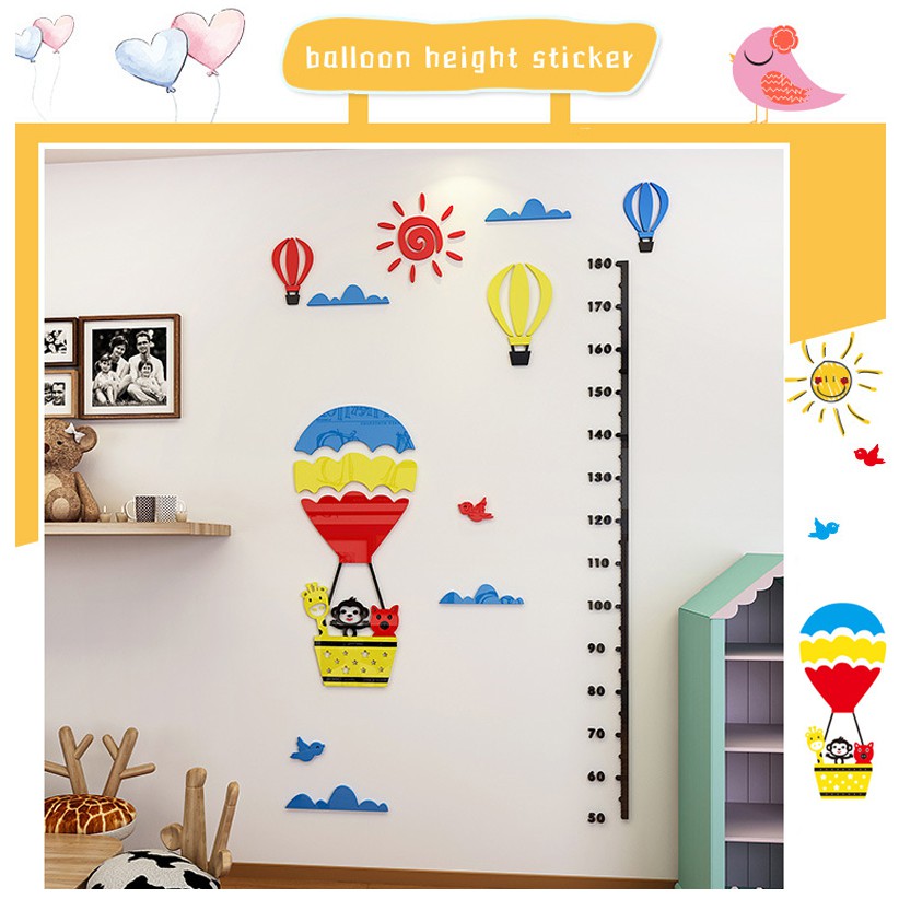 Smart kiddy shop Acrylic 3D Wall Sticker Height-Ballons อะคริลิคติดผนัง ...