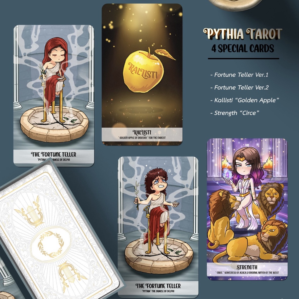 Pythia Tarot ไพเธีย เทพเจ้ากรีก ขอบทอง เฮคาที DeckStiny ไพ่ทาโรต์ 78ใบ ไพ่ทาโร่ แท้ น่ารัก สวย ...