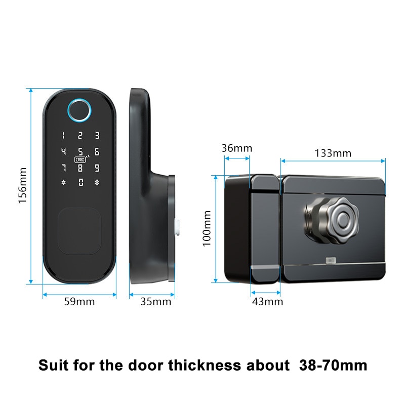 Waterproof Fingerprint Smart door Lock APP lock Smart Fechadura Digital ...