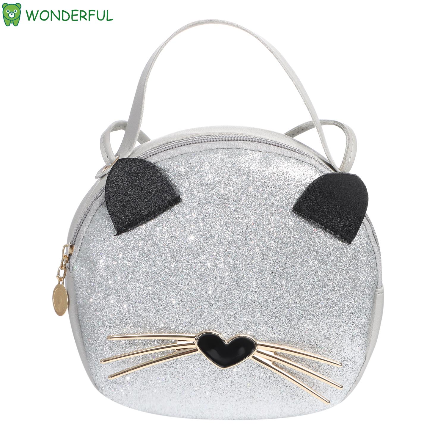 WONDERFUL Designer Coin Purse Cat Pattern Shoulder Bags Women's Handbag ...