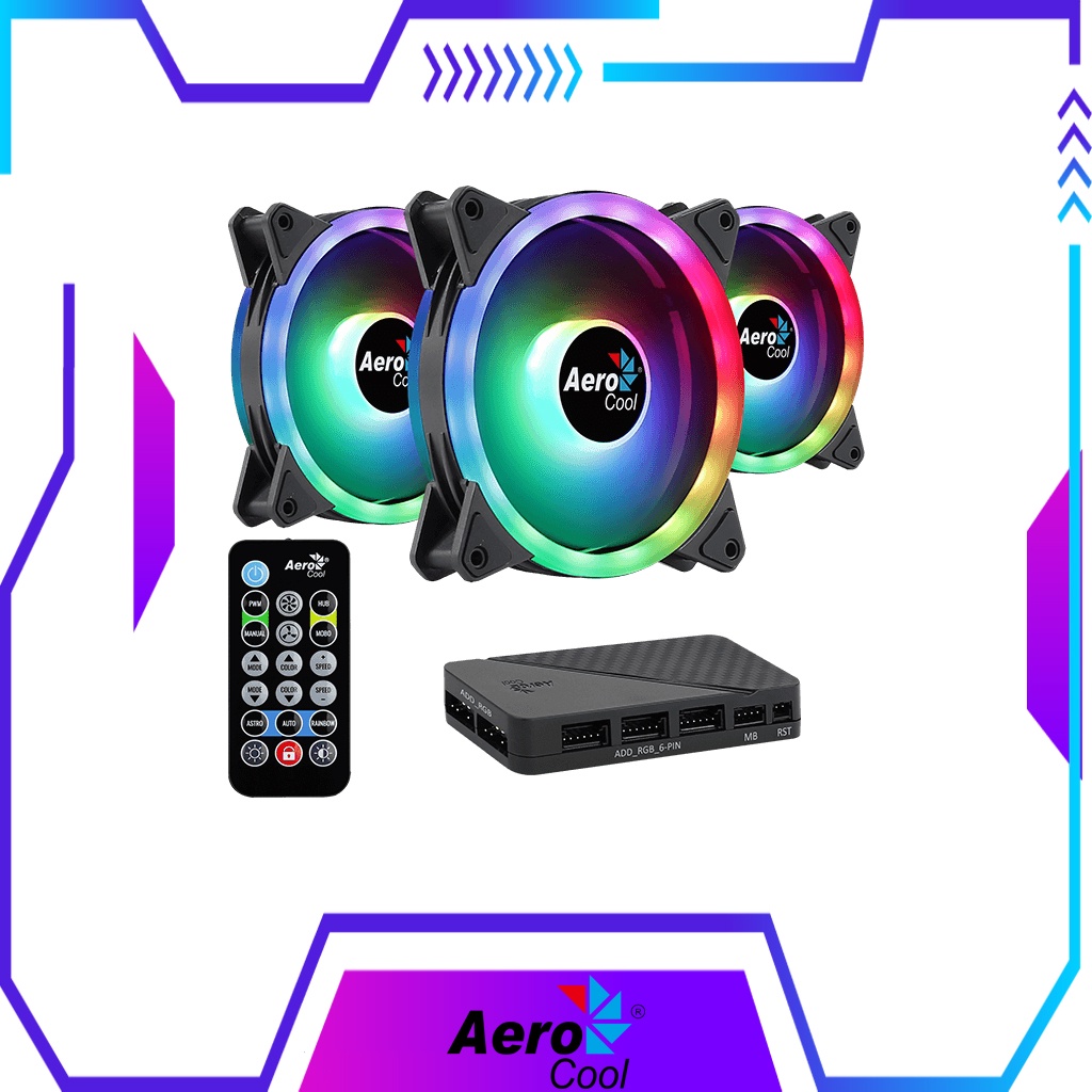 AEROCOOL - CASE FAN 12CM DUO 12 PRO ARGB พัดลมเคส รับประกัน 2 ปี ...