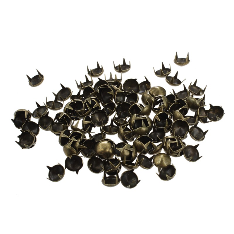 100 Bronze Copper Round Cone Rivet Spike Studs Spots DIY Rock Punk ...