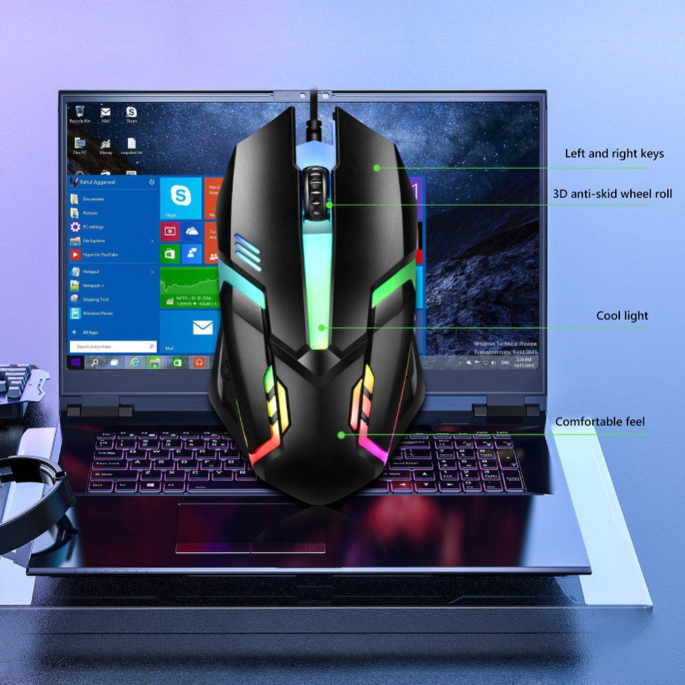 WEIKELI Gaming Keyboard Set GTX300/D290 Rainbow LED Light Colourful ...