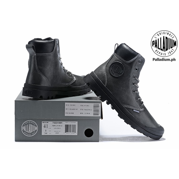 100Original PALLADIUM Grey Martin Boots Mens and womens Leather shoes ...