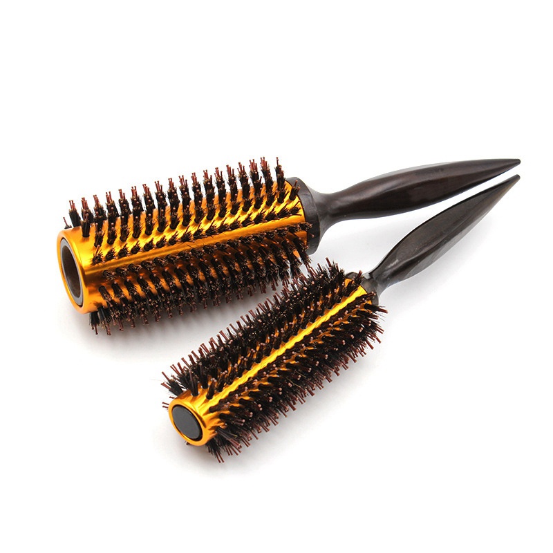3X Straight Twill Hair Comb Natural Boar Bristle Rolling Brush Round ...
