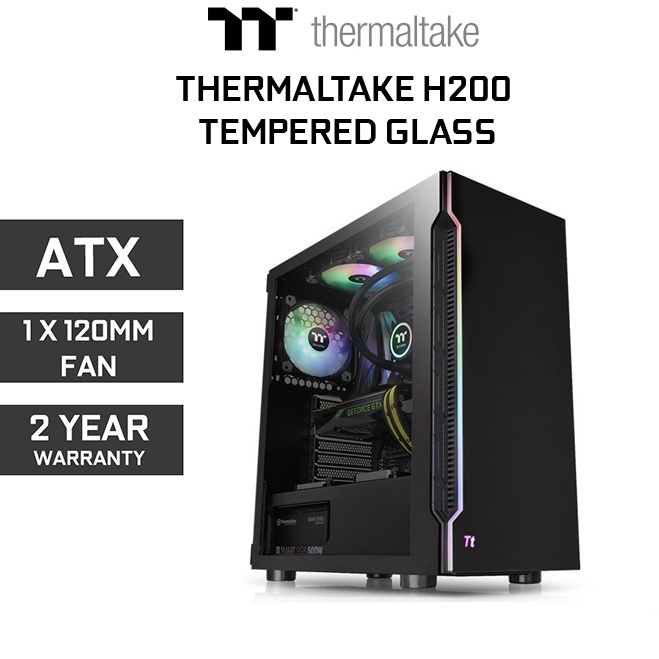 CASE (เคส) THERMALTAKE H200 TG RGB BLACK | Shopee Thailand