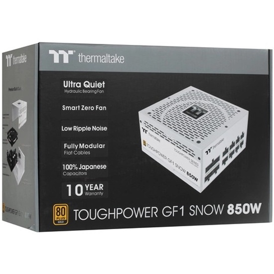 POWER SUPPLY (อุปกรณ์จ่ายไฟ) THERMALTAKE Toughpower GF1 850W Snow สีขาว ...