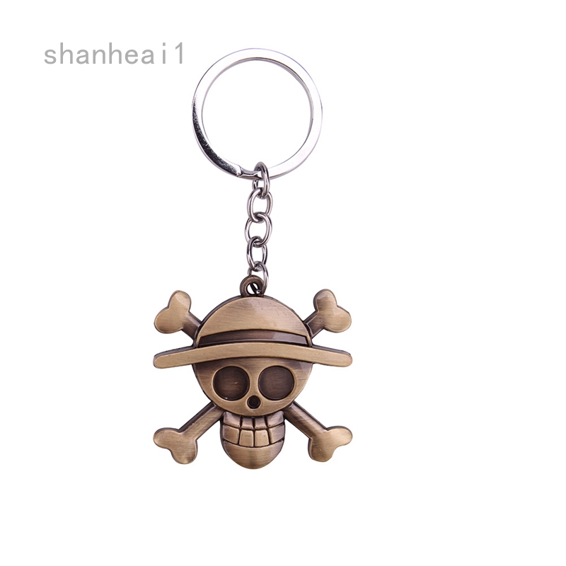 2020 New One Piece Straw Hat Luffy Skull Logo Keychain | Shopee Thailand
