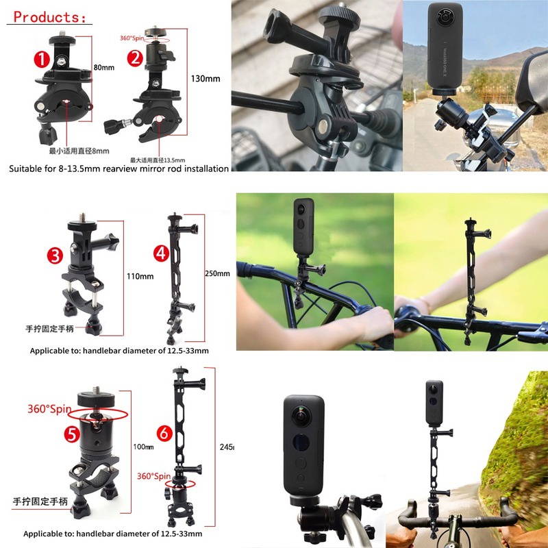 Insta360 ONE X R Invisible Selfie Aluminum Alloy Morcycle Bike ...