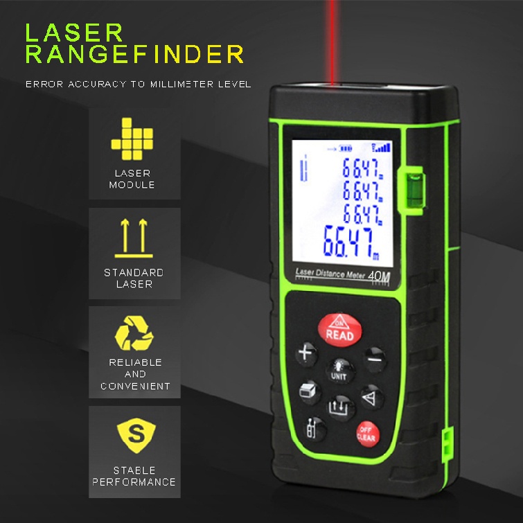 Handheld Digital Laser Point Measure Distance Meter Tape Range Finder ...